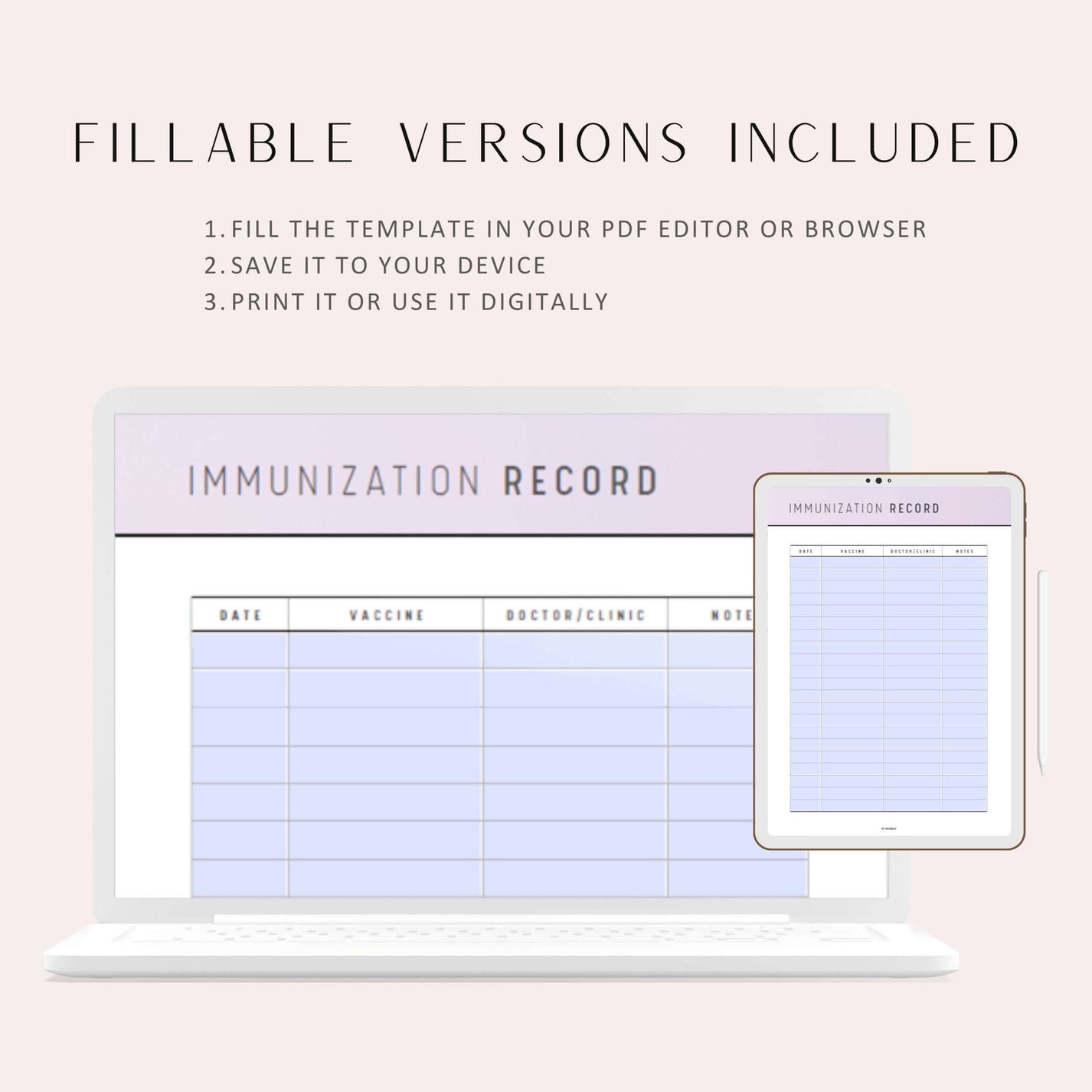 Printable Immunization Record - M303 – mrsneat