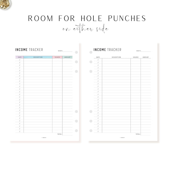Income Tracker Printable - M439 – mrsneat