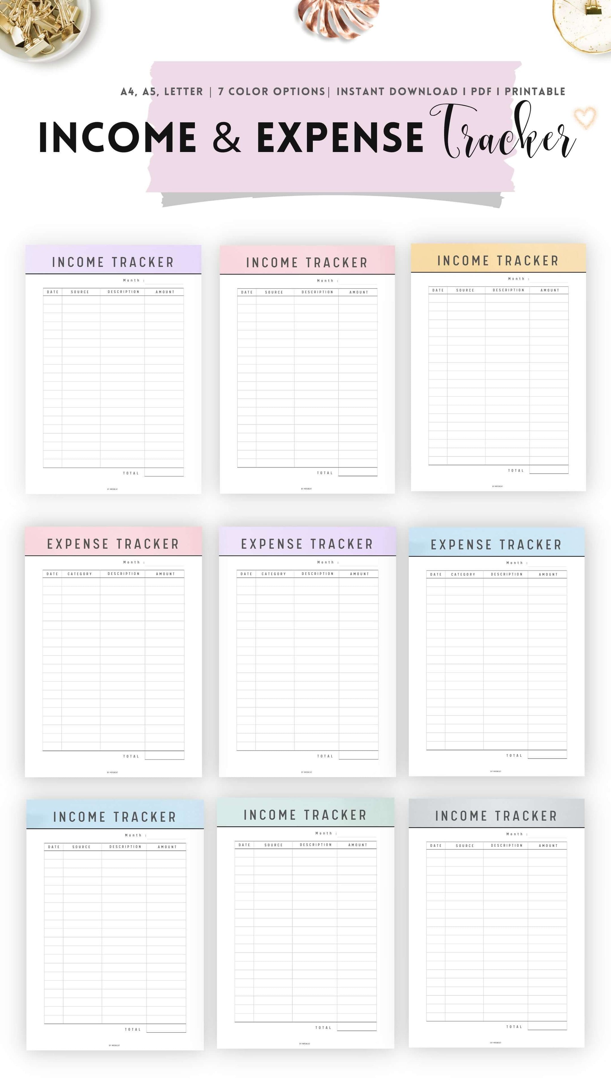 Colorful Income and Expense Tracker Template – mrsneat