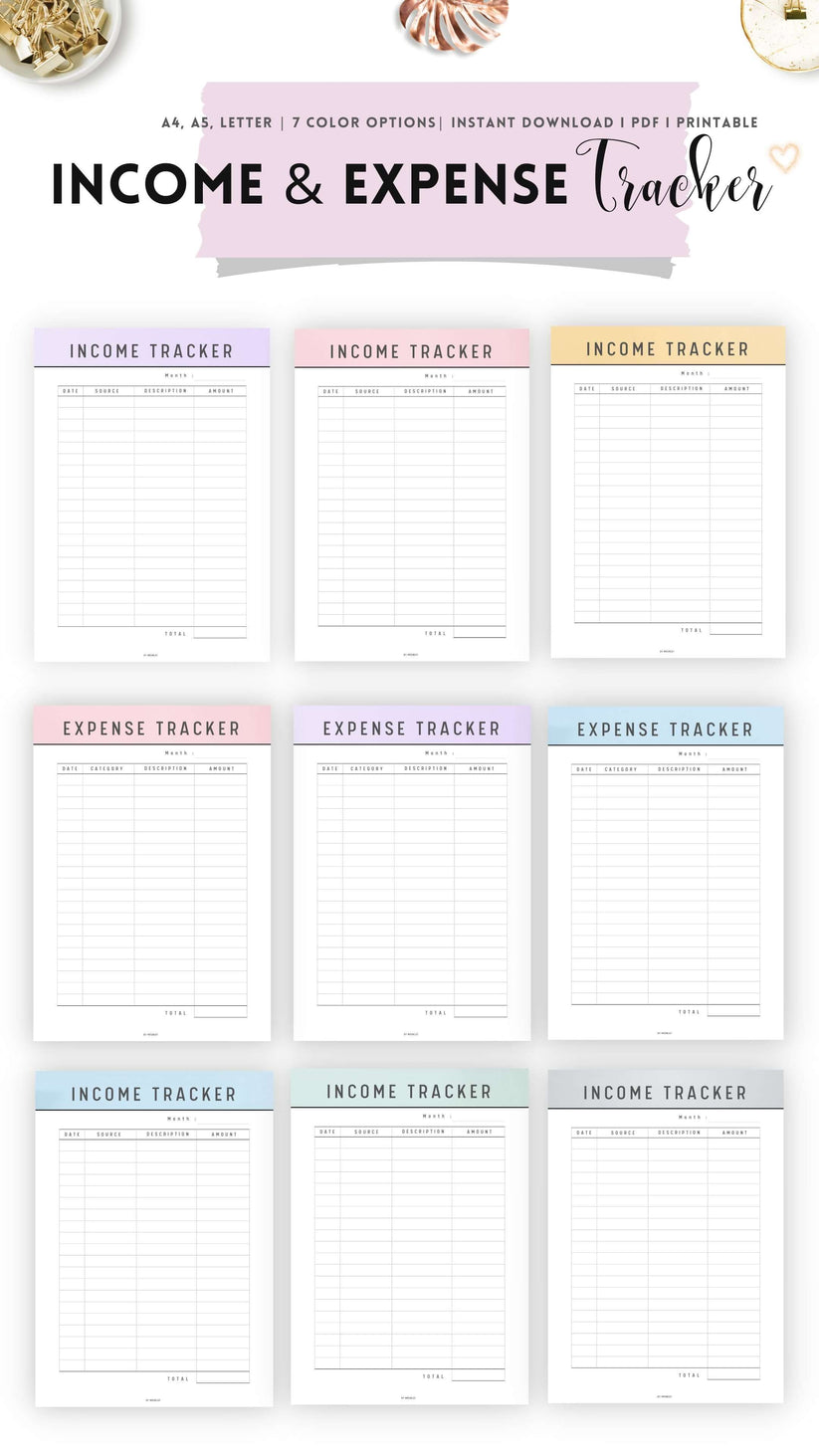 Colorful Income and Expense Tracker Template – mrsneat