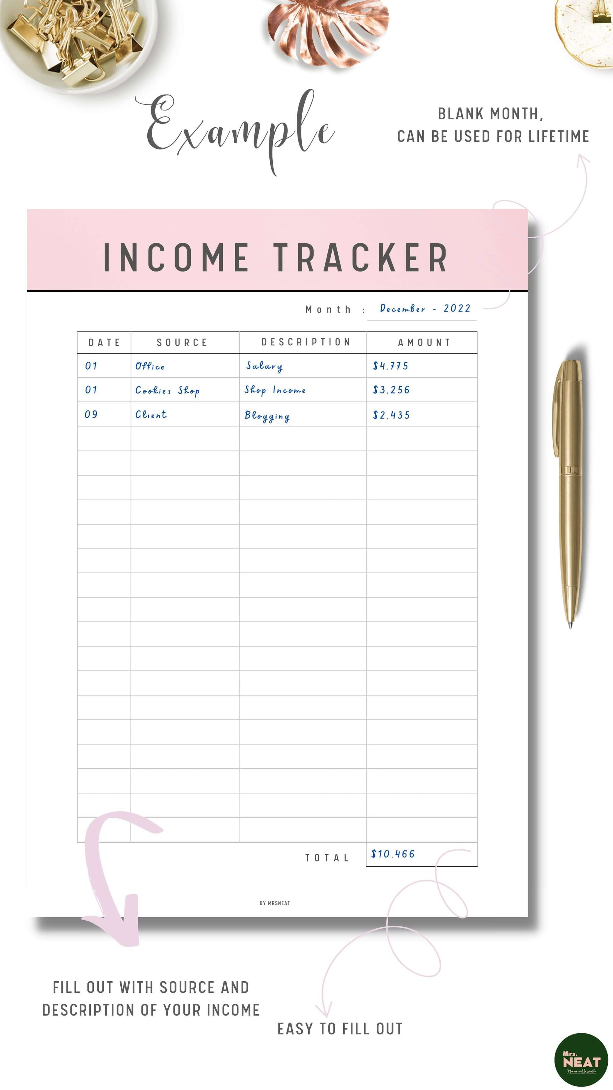 Colorful Income and Expense Tracker Template – mrsneat