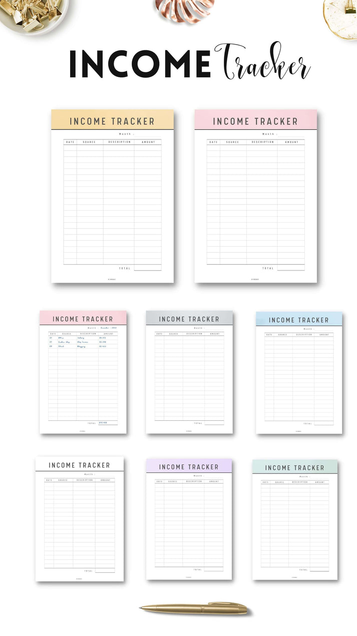 Colorful Income and Expense Tracker Template – mrsneat