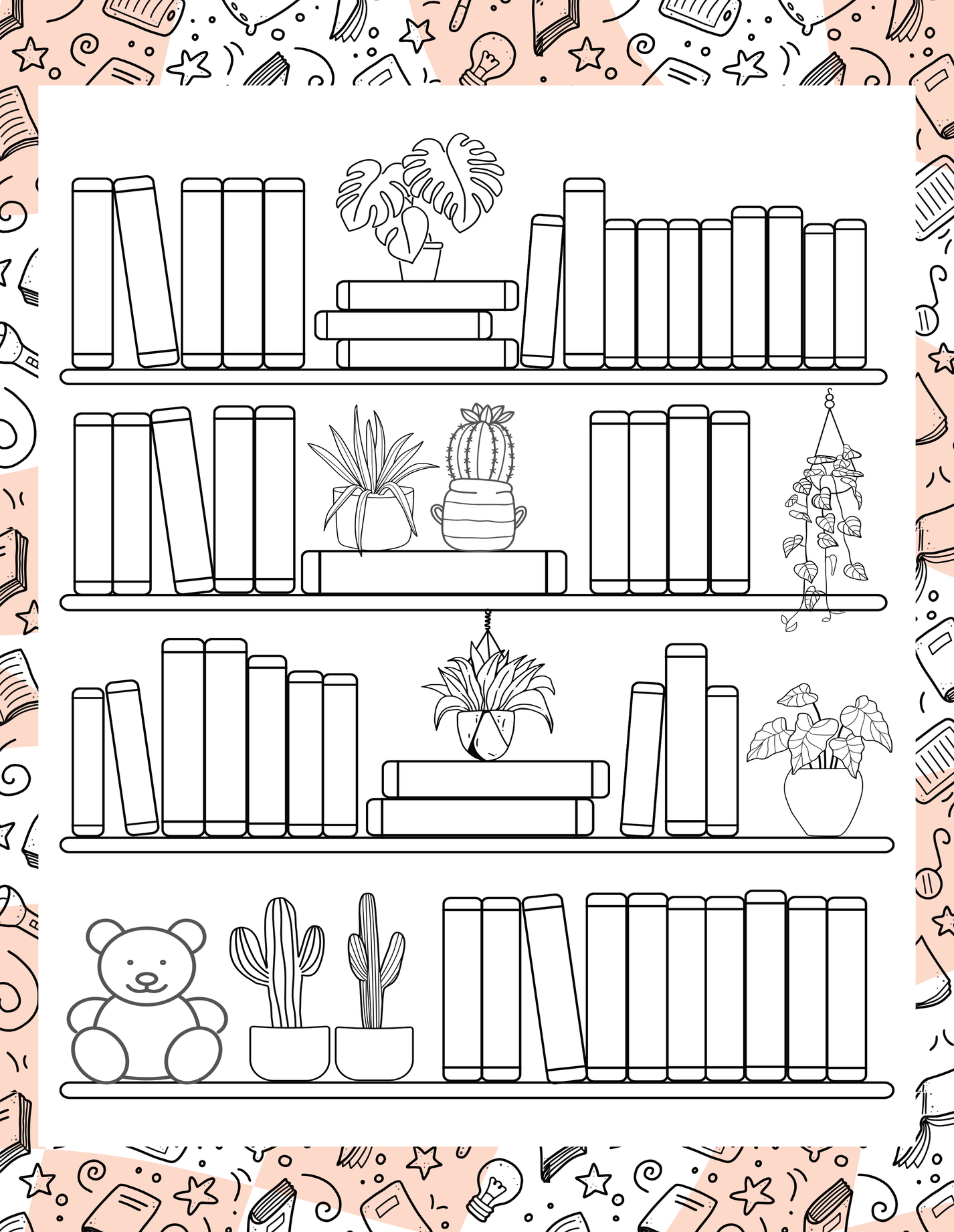50 & 100 Bookshelf Reading Tracker PRINTABLE - M420 – mrsneat