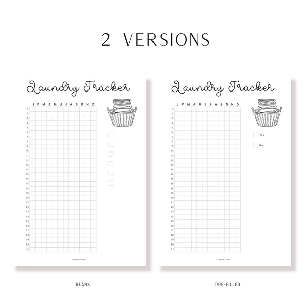 Laundry Tracker Template Printable PDF - M497 – mrsneat