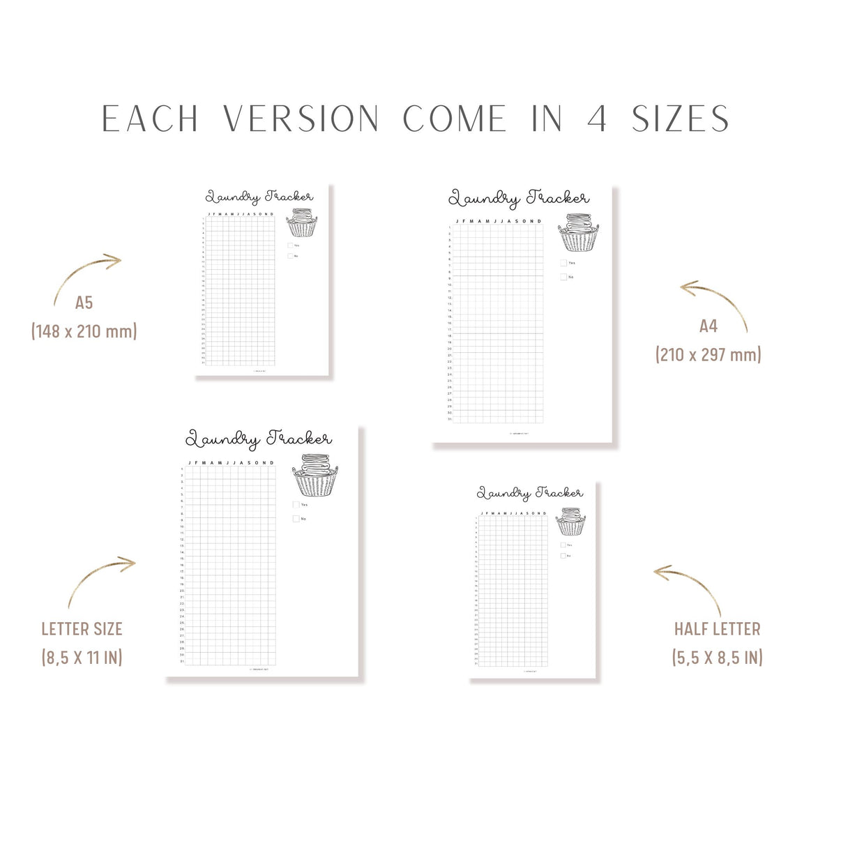 Laundry Tracker Template Printable PDF - M497 – mrsneat