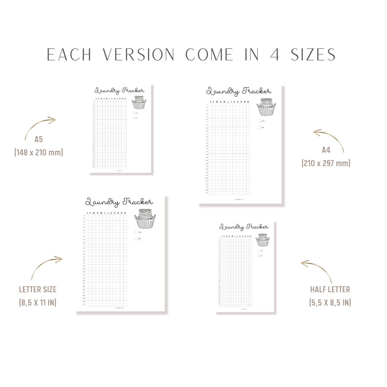 Laundry Tracker Template Printable PDF - M497 – mrsneat