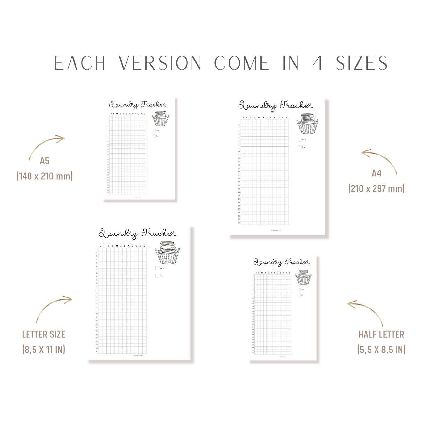 Laundry Tracker Template Printable PDF - M497 – mrsneat