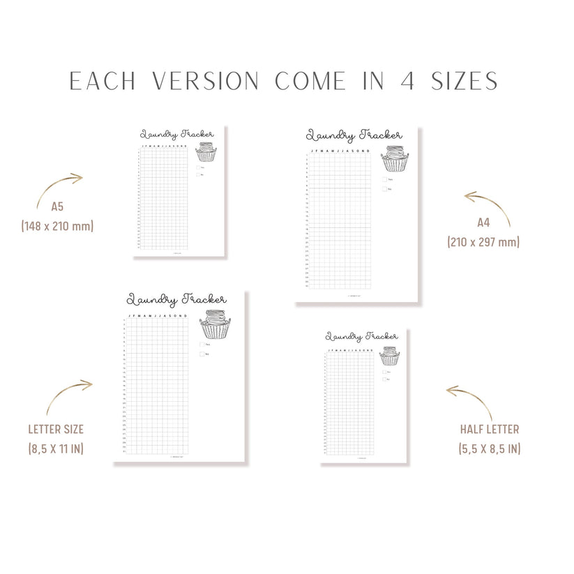 Laundry Tracker Template Printable PDF - M497 – mrsneat