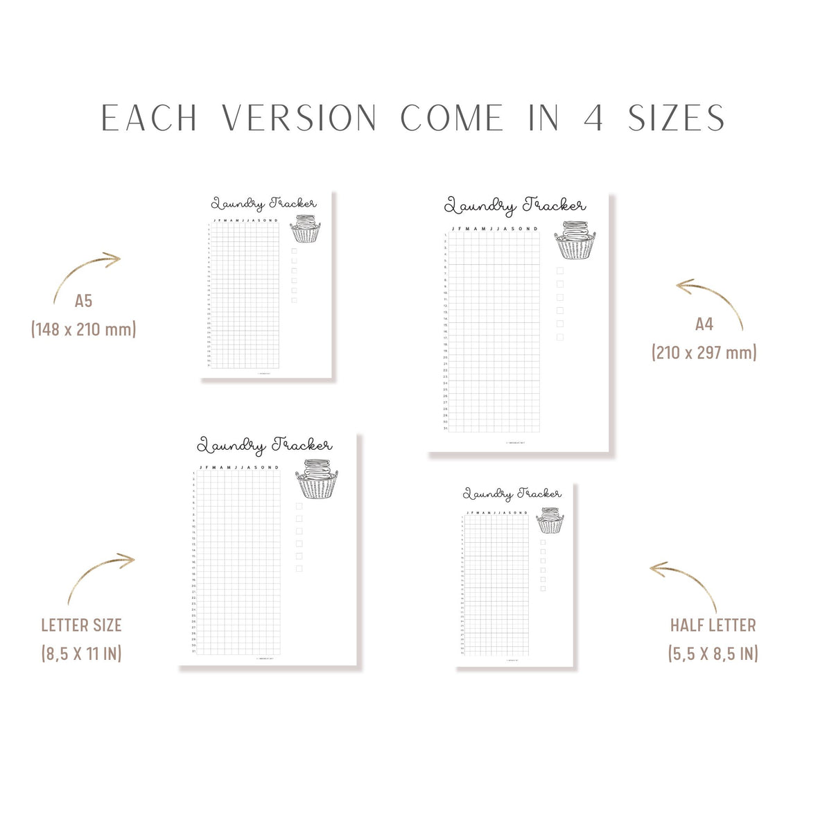 Laundry Tracker Template Printable PDF - M497 – mrsneat