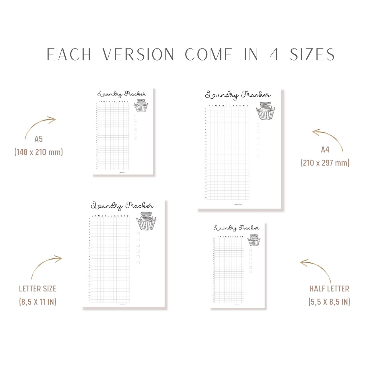 Laundry Tracker Template Printable PDF - M497 – mrsneat