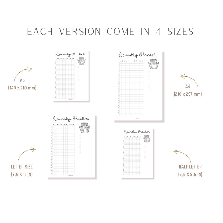 Laundry Tracker Template Printable PDF - M497 – mrsneat