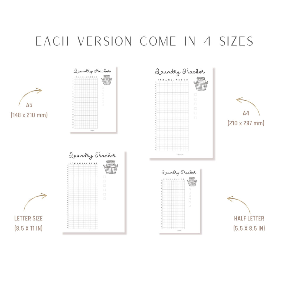 Laundry Tracker Template Printable PDF - M497 – mrsneat