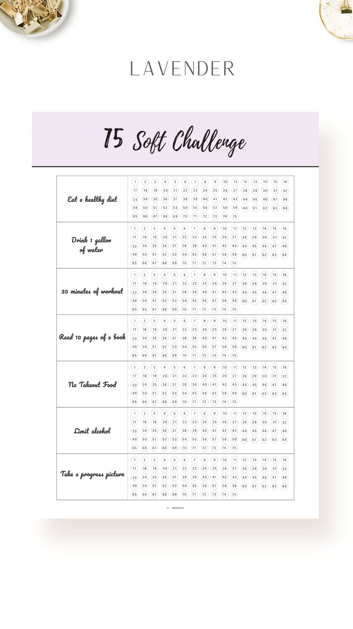 Printable 75 Soft Challenge Template – mrsneat