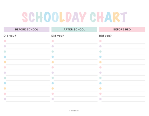 School day chart editable pdf - M493 – mrsneat