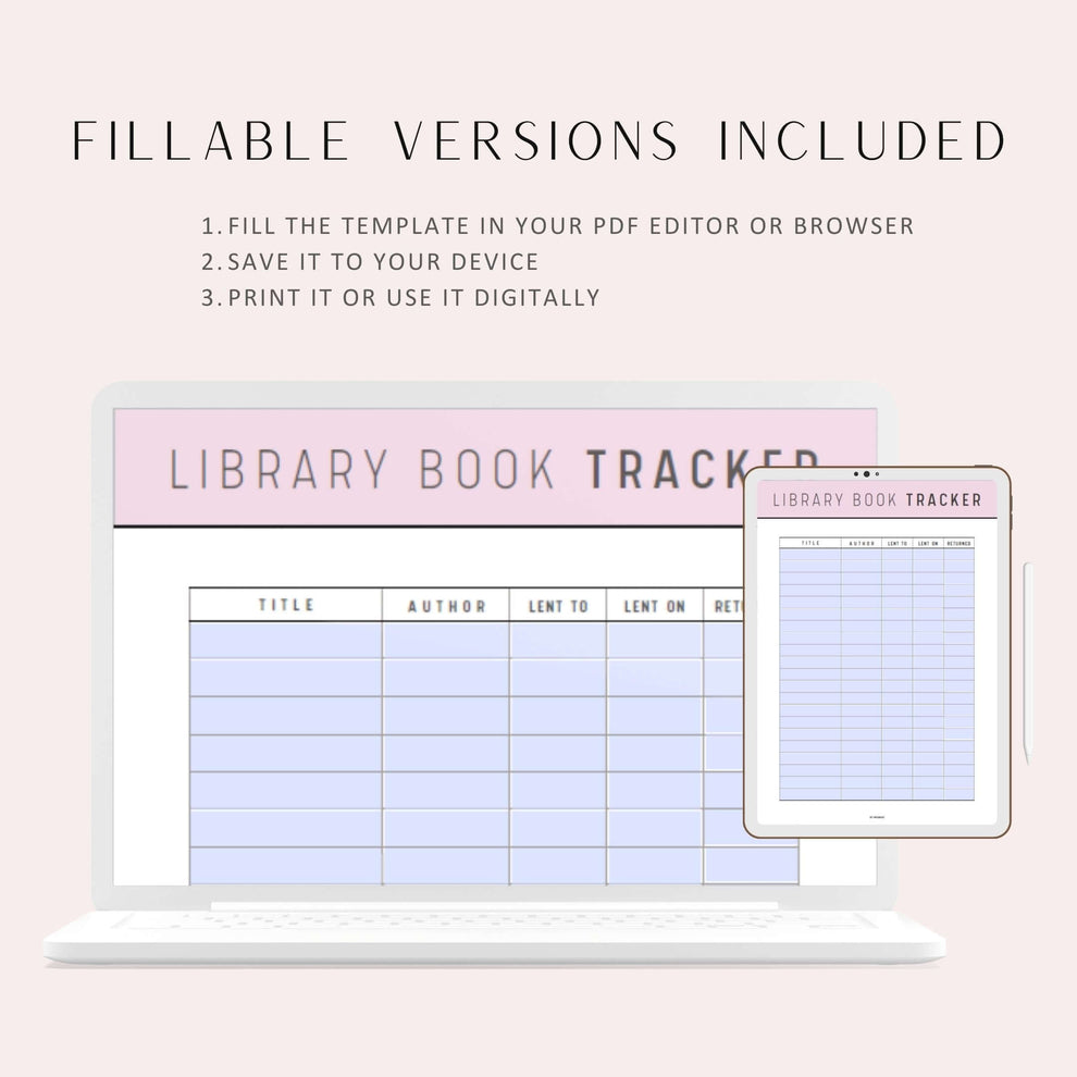 Library Book Tracker Printable – mrsneat