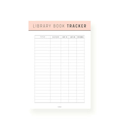 Library Book Tracker Printable – mrsneat