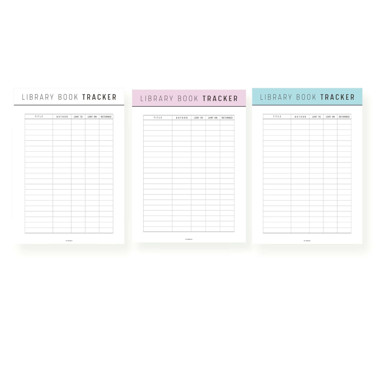 Library Book Tracker Printable – mrsneat
