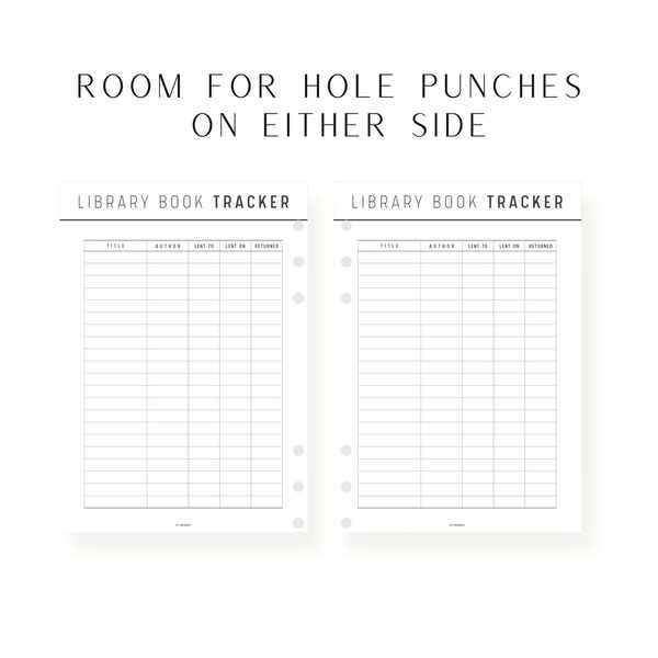 Library Book Tracker Printable - M221 – mrsneat