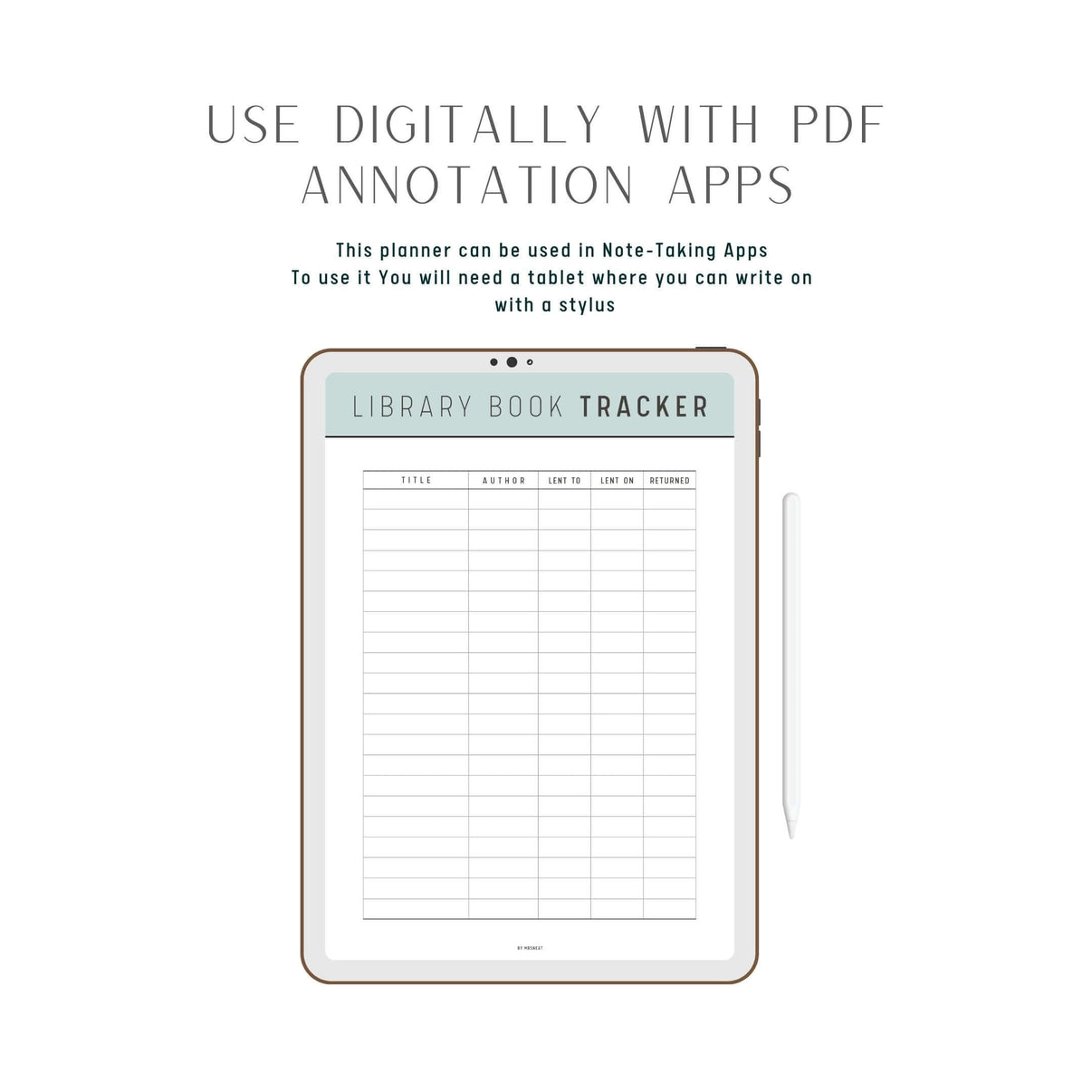 Library Book Tracker Printable – mrsneat