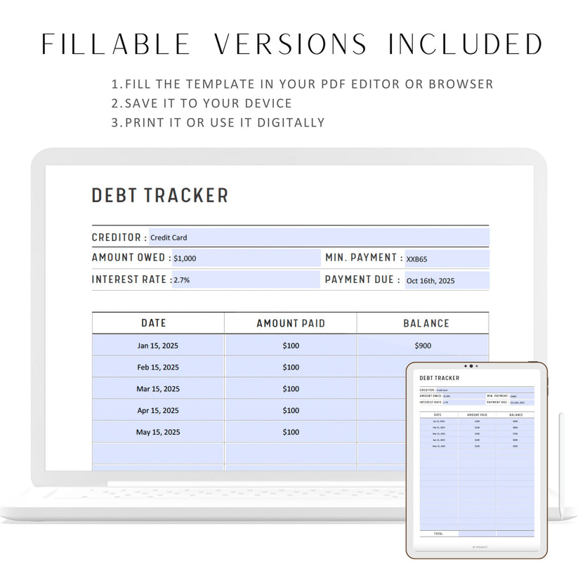 Debt Payment Tracker - M064 – mrsneat