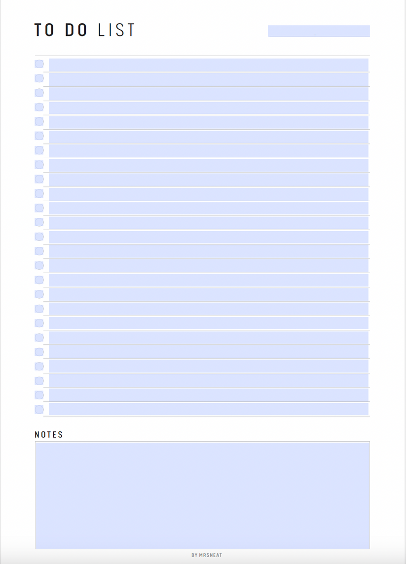 Simple To Do List Planner Printable - M191 – mrsneat