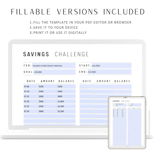 Saving Challenge Printable - M195 – mrsneat