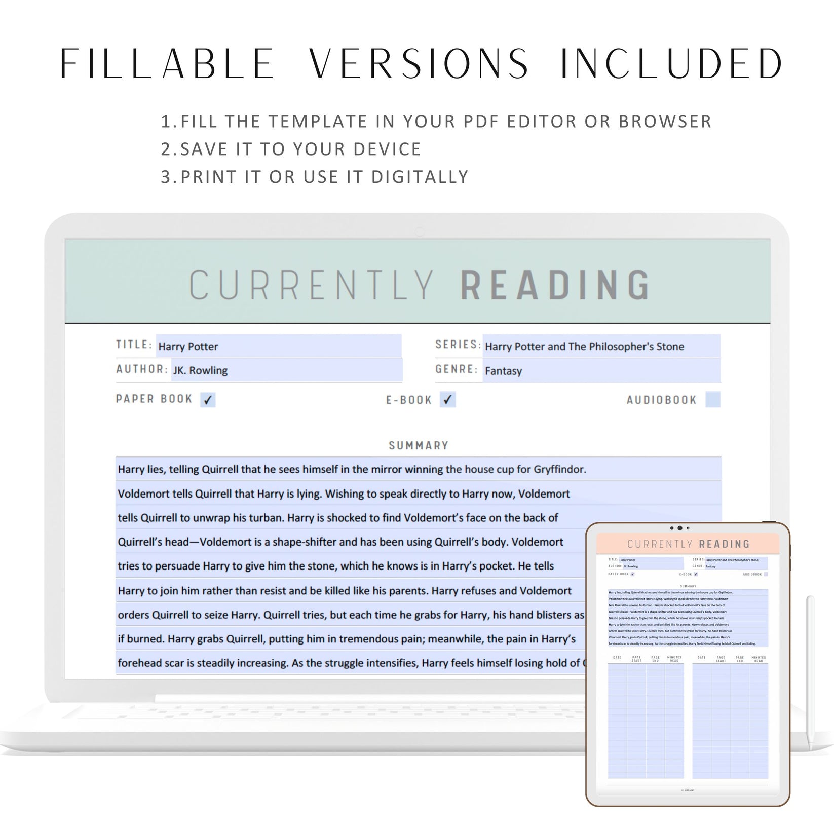 Currently Reading Template Printable - M223 – mrsneat