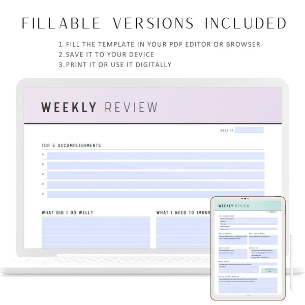 Weekly Review Template Printable – mrsneat