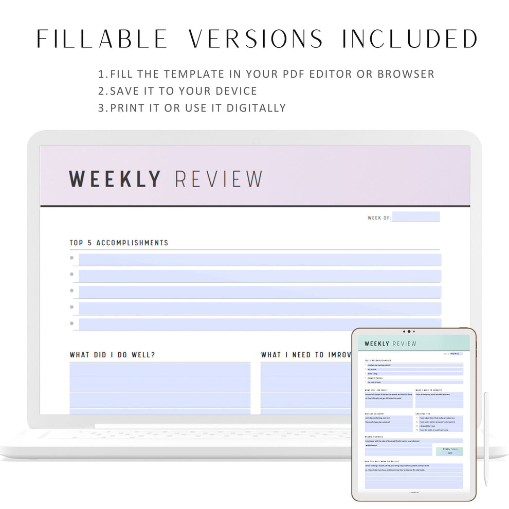 Weekly Review Template Printable – mrsneat