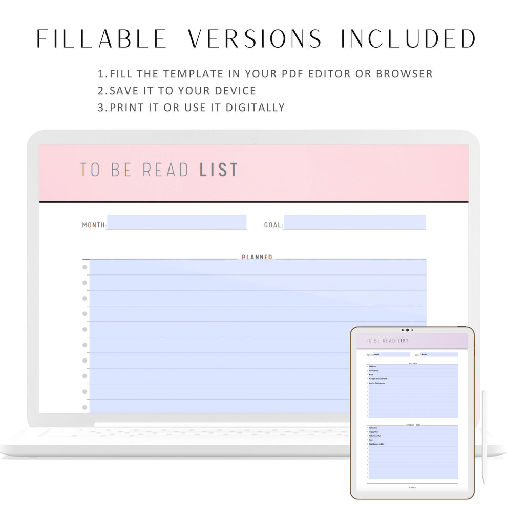 Books To Read List Template PDF - M295 – mrsneat