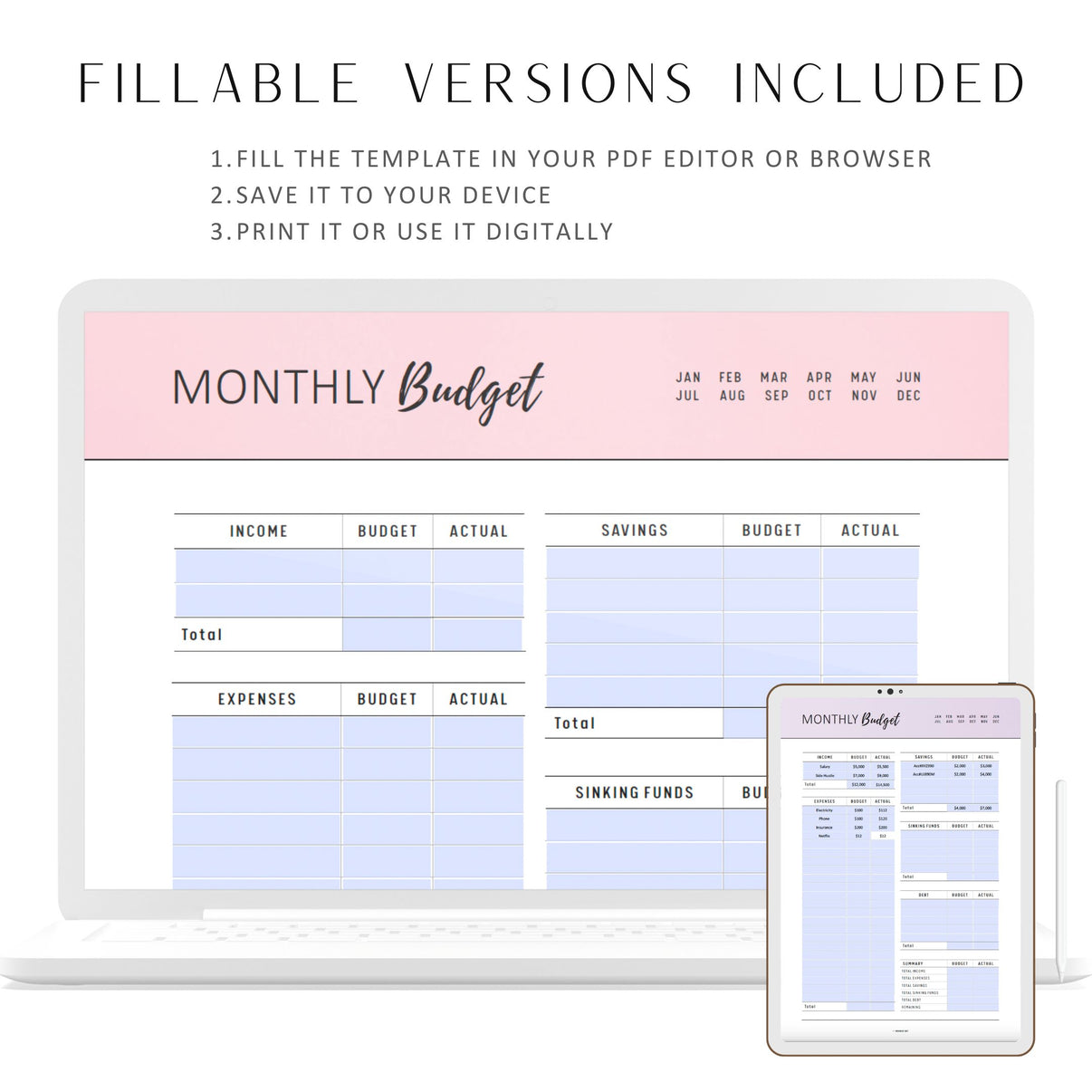Monthly Budget Tracker Template - M312 – mrsneat