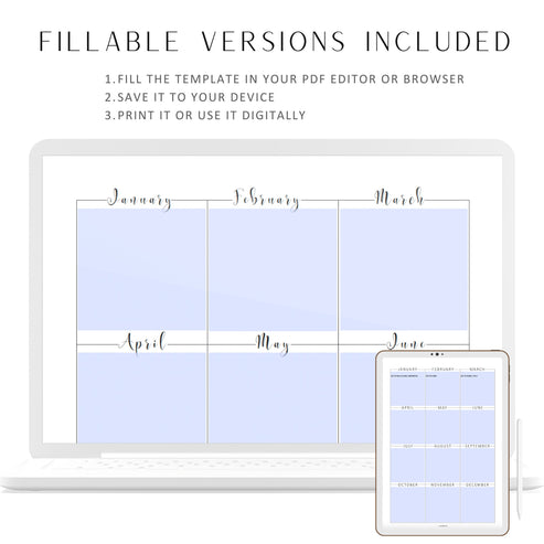 Any Year at a Glance Template Printable - M403 – mrsneat