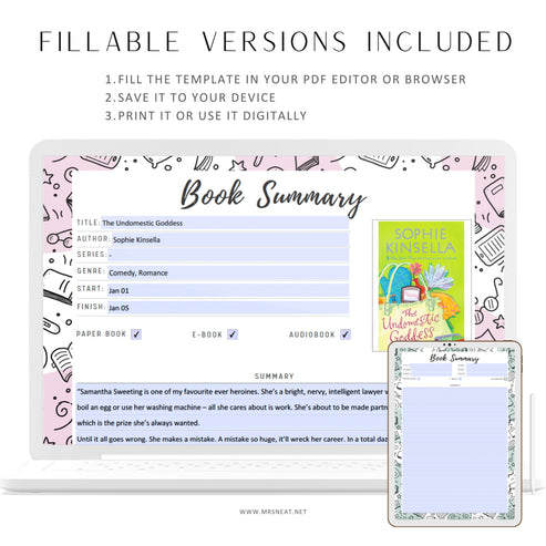 Book Summary Template Printable - M428 – mrsneat