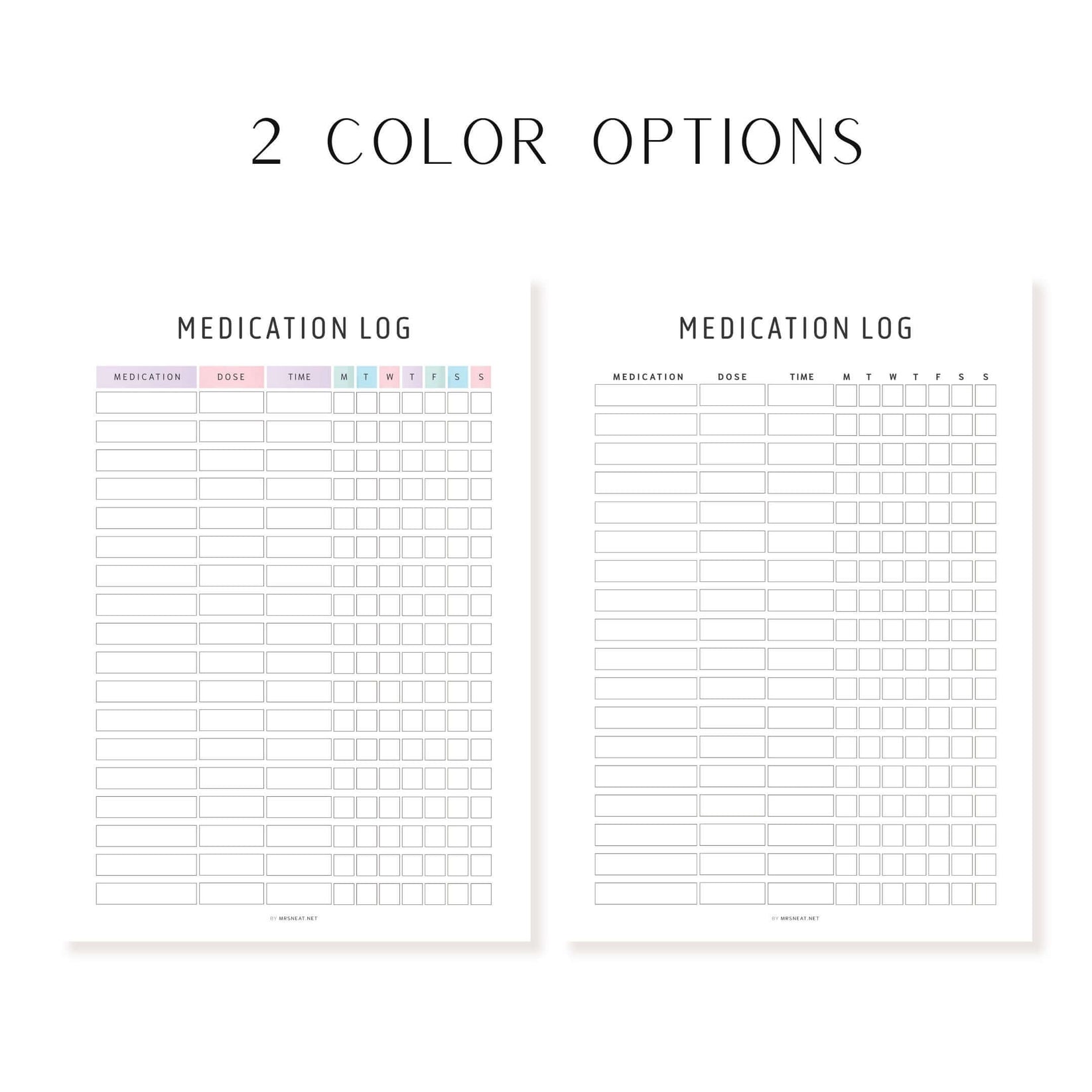 Medication Tracker Fillable PDF – mrsneat