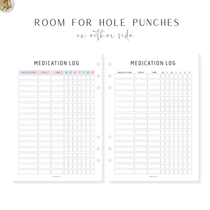 Medication Tracker Fillable PDF – mrsneat