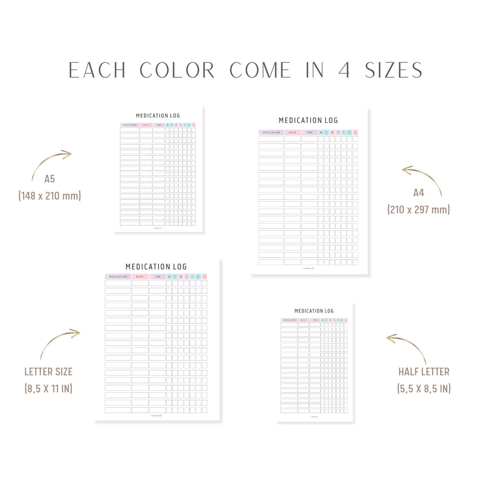 Medication Tracker Fillable PDF – mrsneat