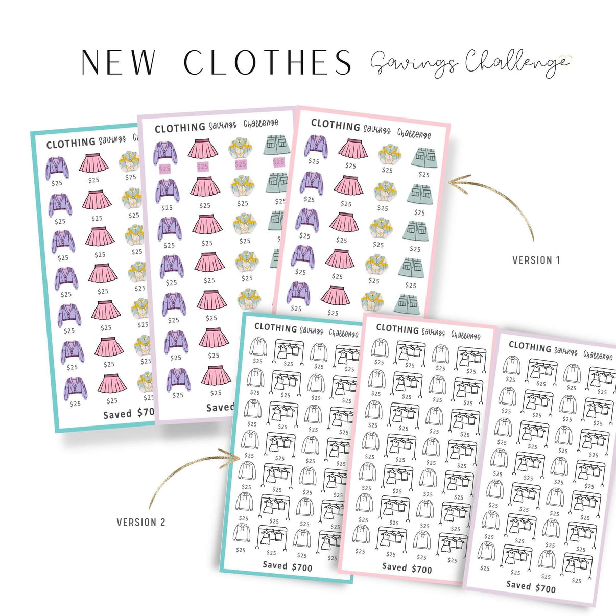 A6 Saving Challenge Printable Bundle - M435 – mrsneat