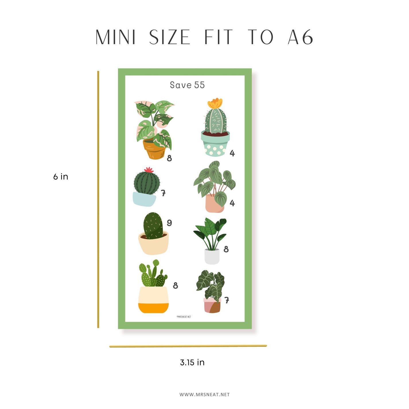 6 Mini Savings Challenges Printable Total Save $300 - M554 – mrsneat