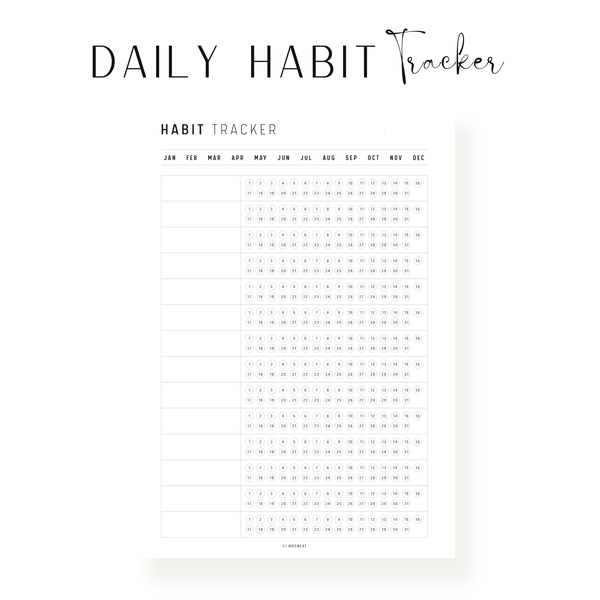 Minimalist Daily Habit Tracker – mrsneat