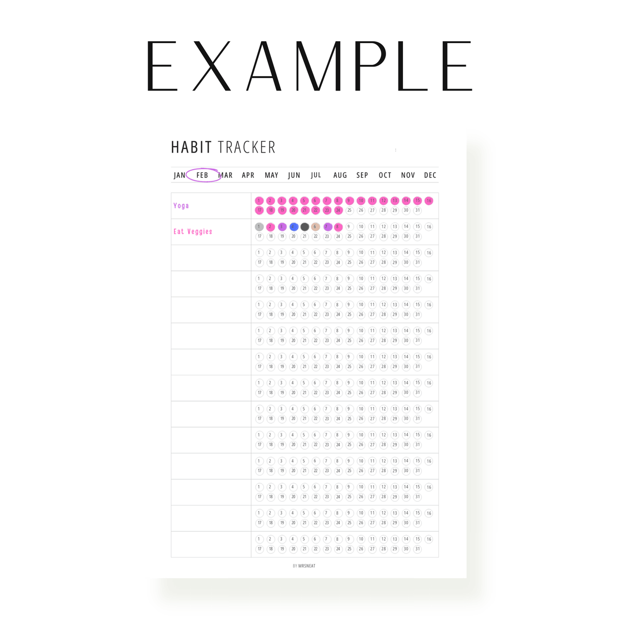 Minimalist Daily Habit Tracker – mrsneat