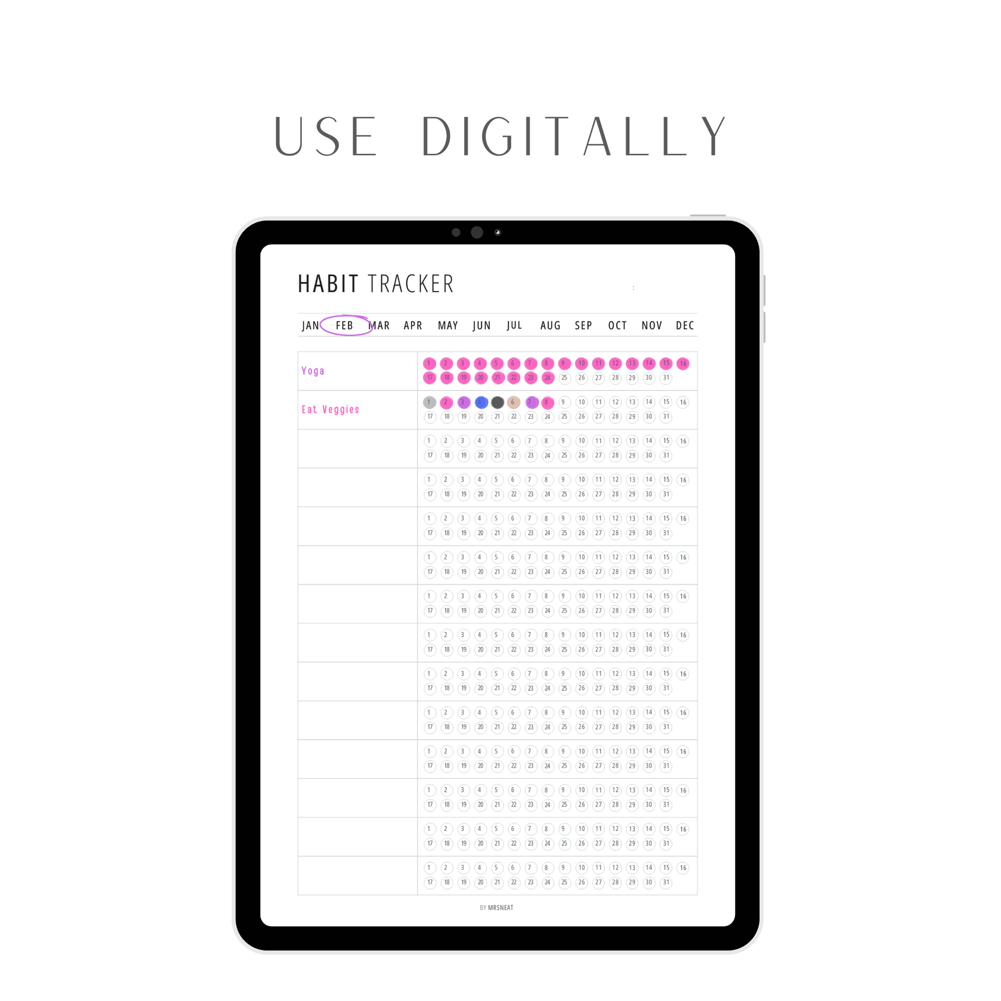 Minimalist Daily Habit Tracker – mrsneat