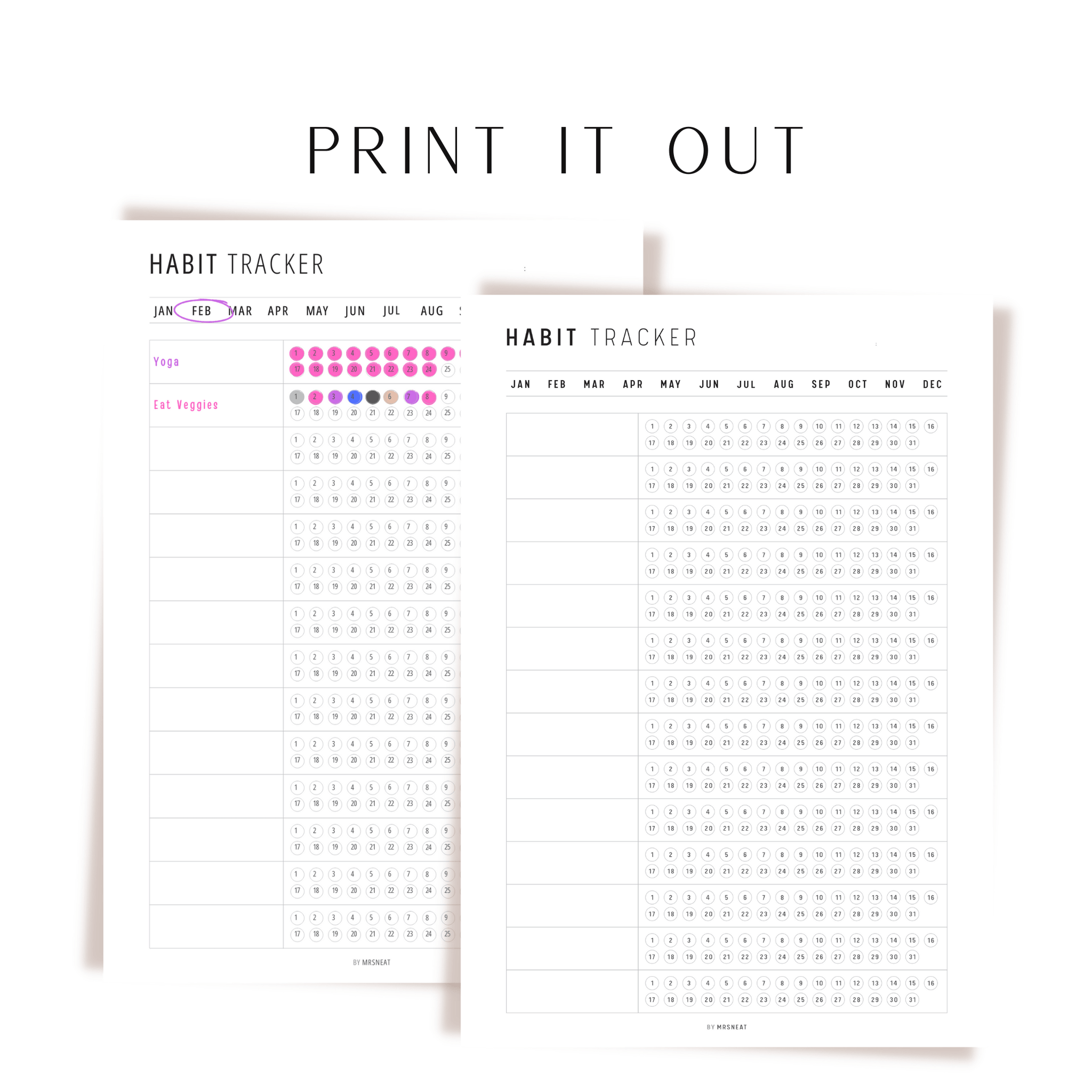 Minimalist Daily Habit Tracker – mrsneat