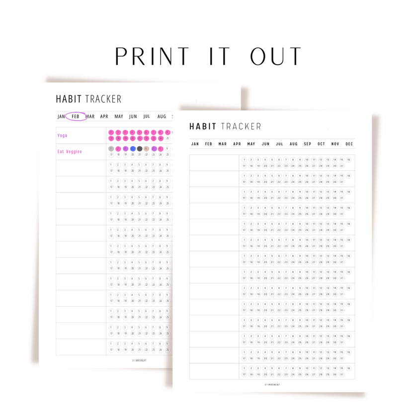 Minimalist Daily Habit Tracker – mrsneat