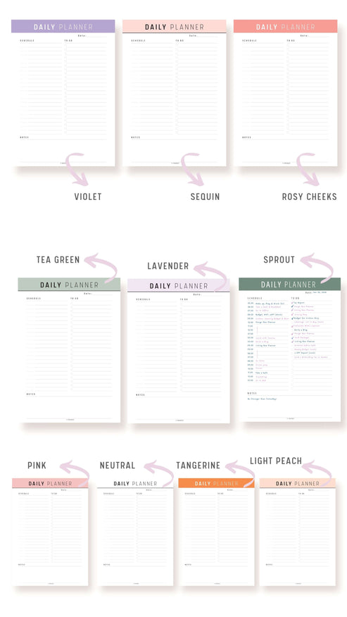 Colorful Minimalist Daily Planner Printable – mrsneat
