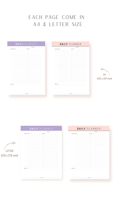 Colorful Minimalist Daily Planner Printable – mrsneat