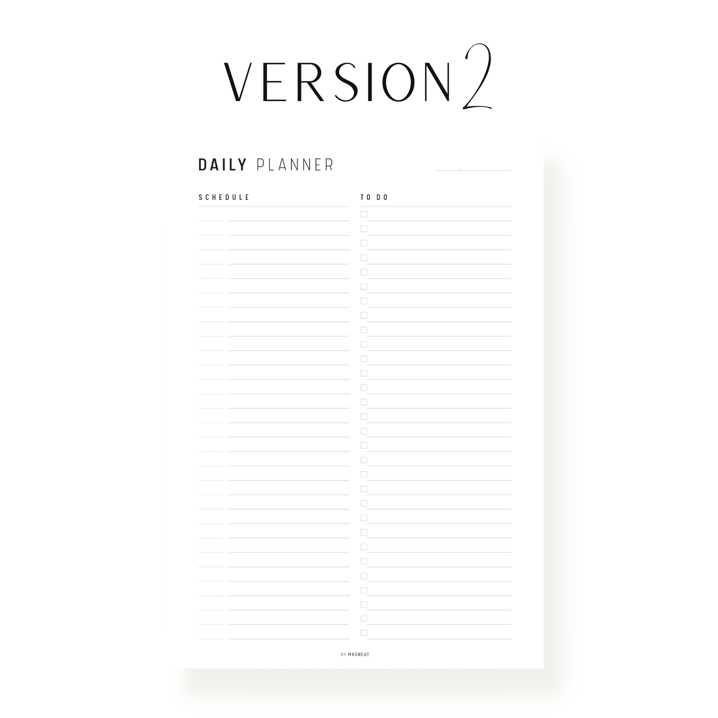 Minimalist Daily Planner Printable – mrsneat