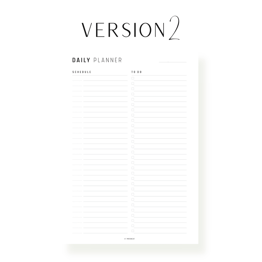 Minimalist Daily Planner Printable – mrsneat