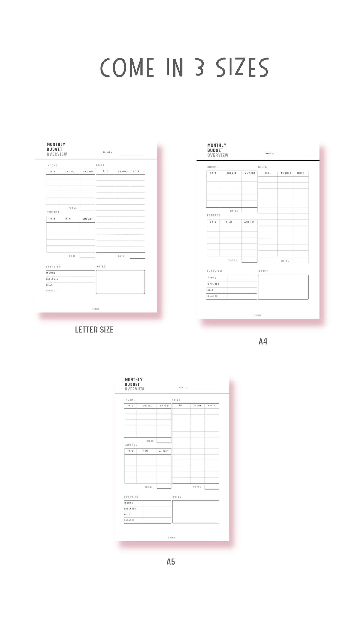 Monthly Budget Overview – mrsneat