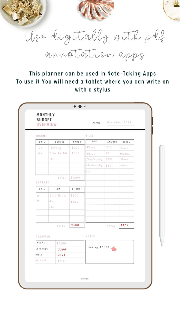 Monthly Budget Overview – mrsneat