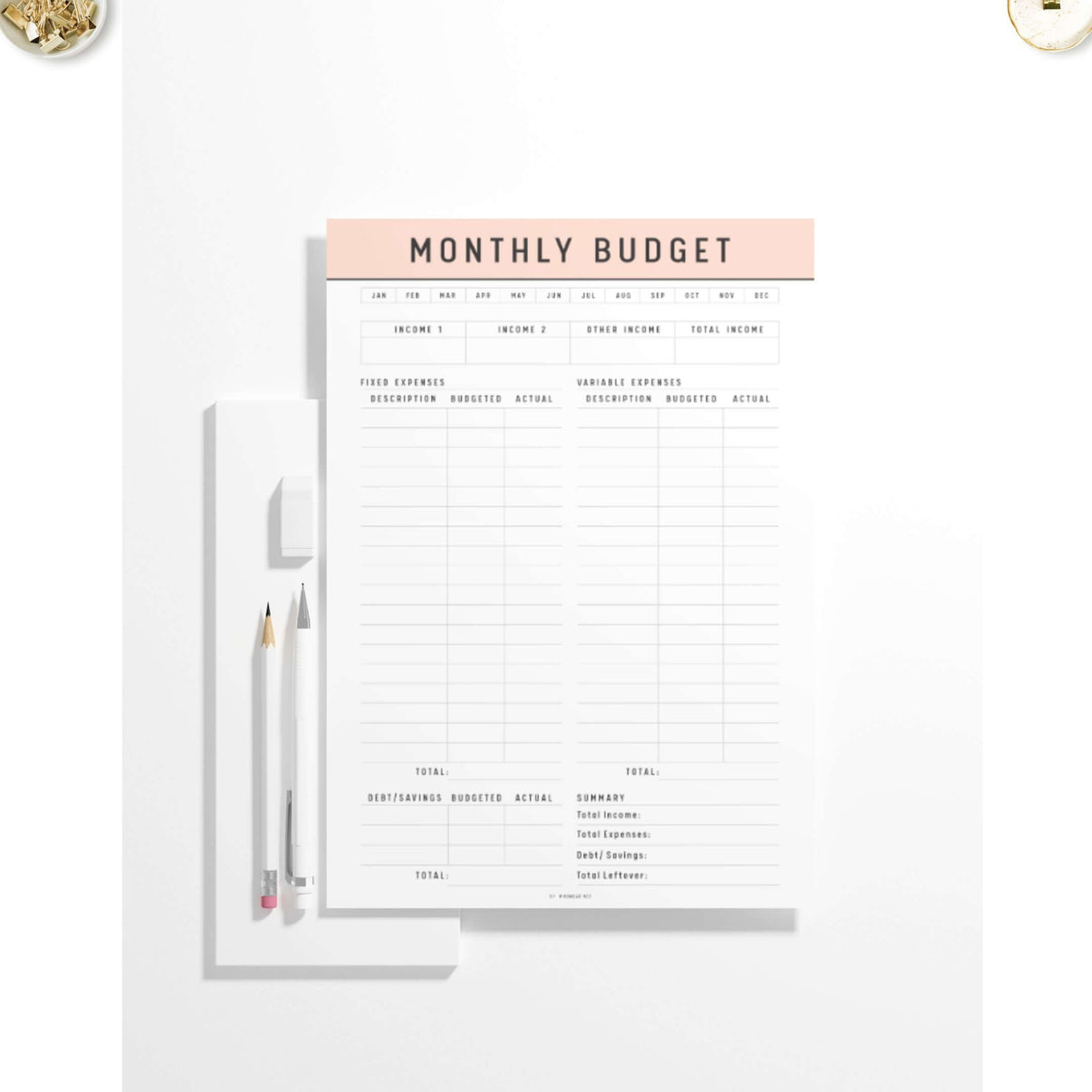 Monthly Budget Template Printable – mrsneat